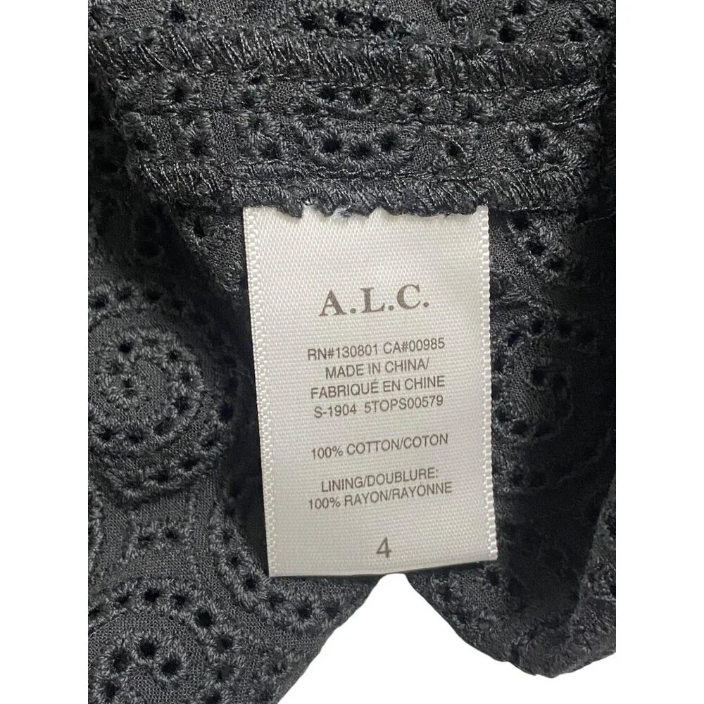 A.L.C. | Tops | Alc Presley Tiered Eyelet Black Tank Topsz 4 | Poshmark